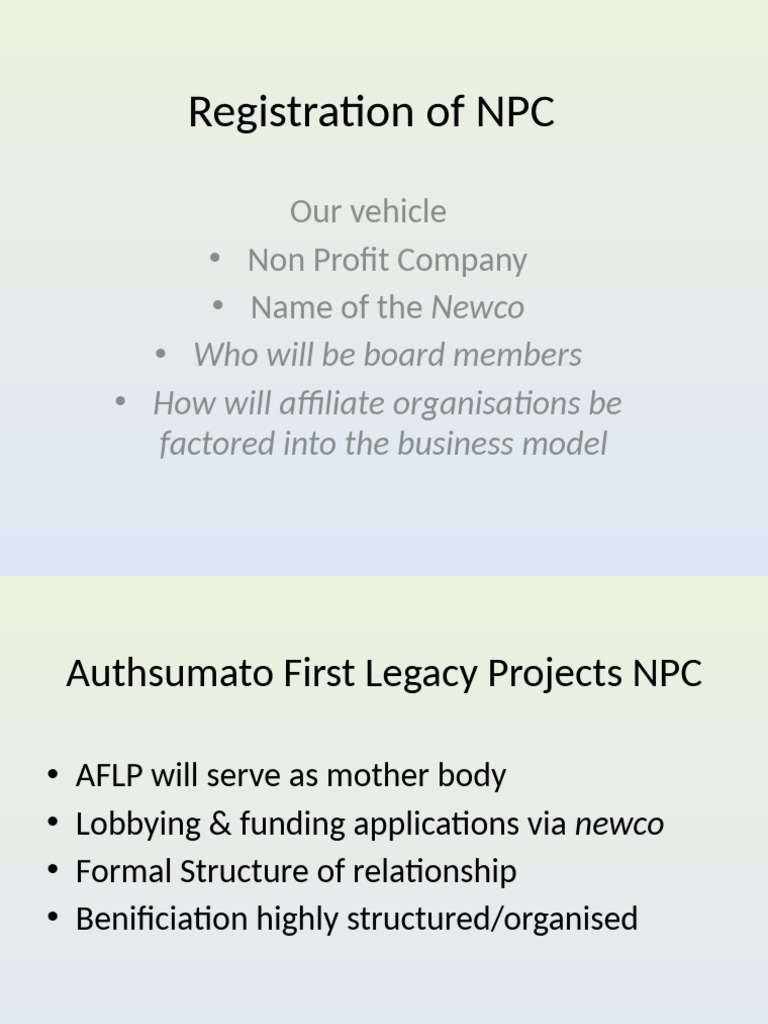 Registration of NPC | PDF | Economies | Business