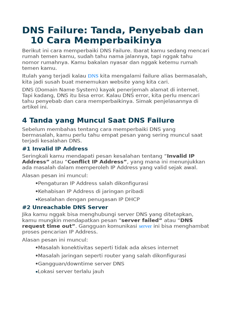 Cara Atasi Masalah DNS dan Error | PDF | Komputer