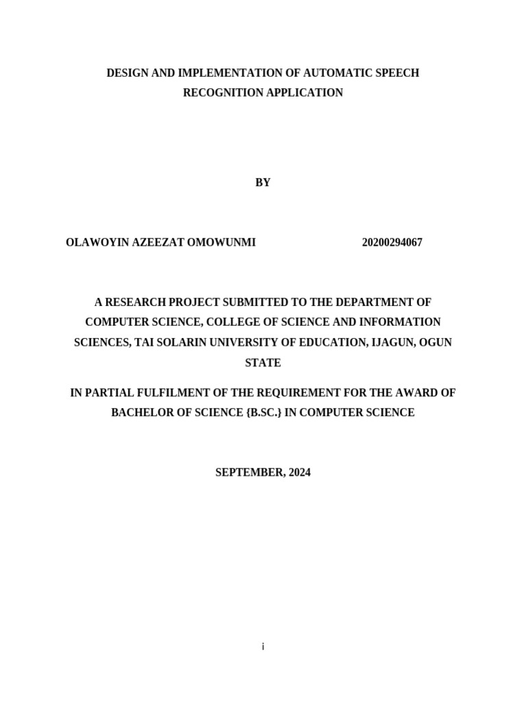 Automatic Speech Recognition System Design | PDF | Speech Recognition | Deep Learning