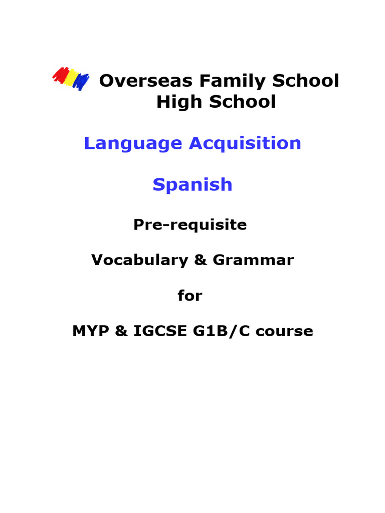 Spanish G1B_2fC Booklet | PDF
