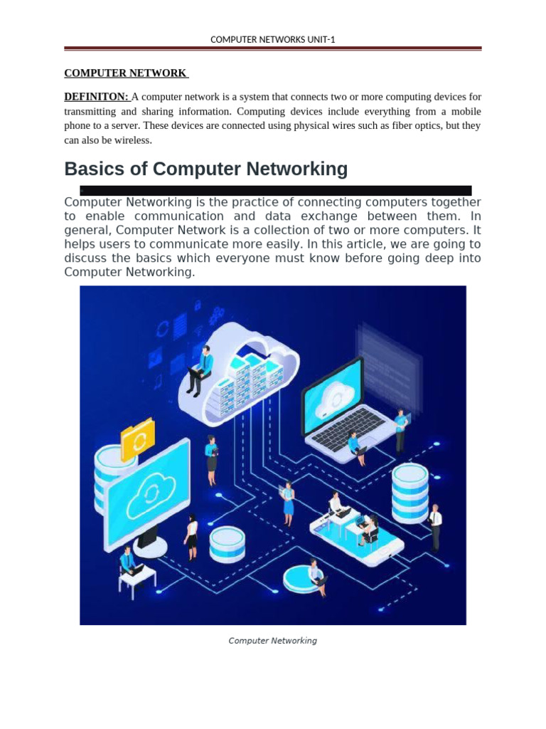 Unit-1 CN | PDF | Internet Protocol Suite | Internet Protocols
