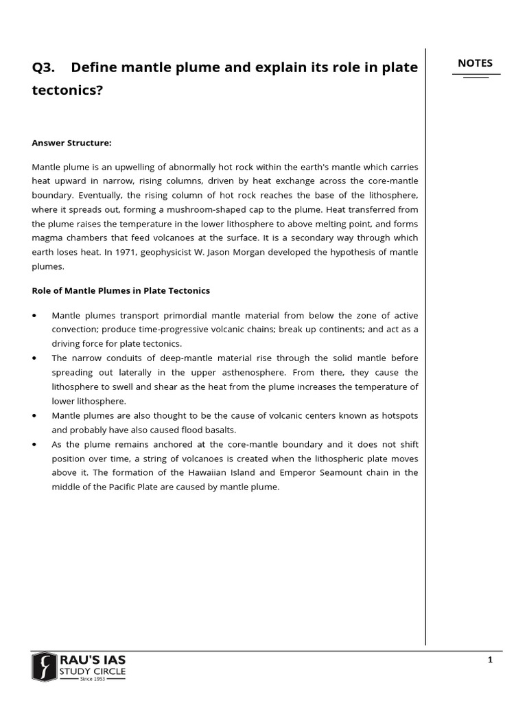 Mantle Plume (Model Answer) | PDF | Science & Mathematics