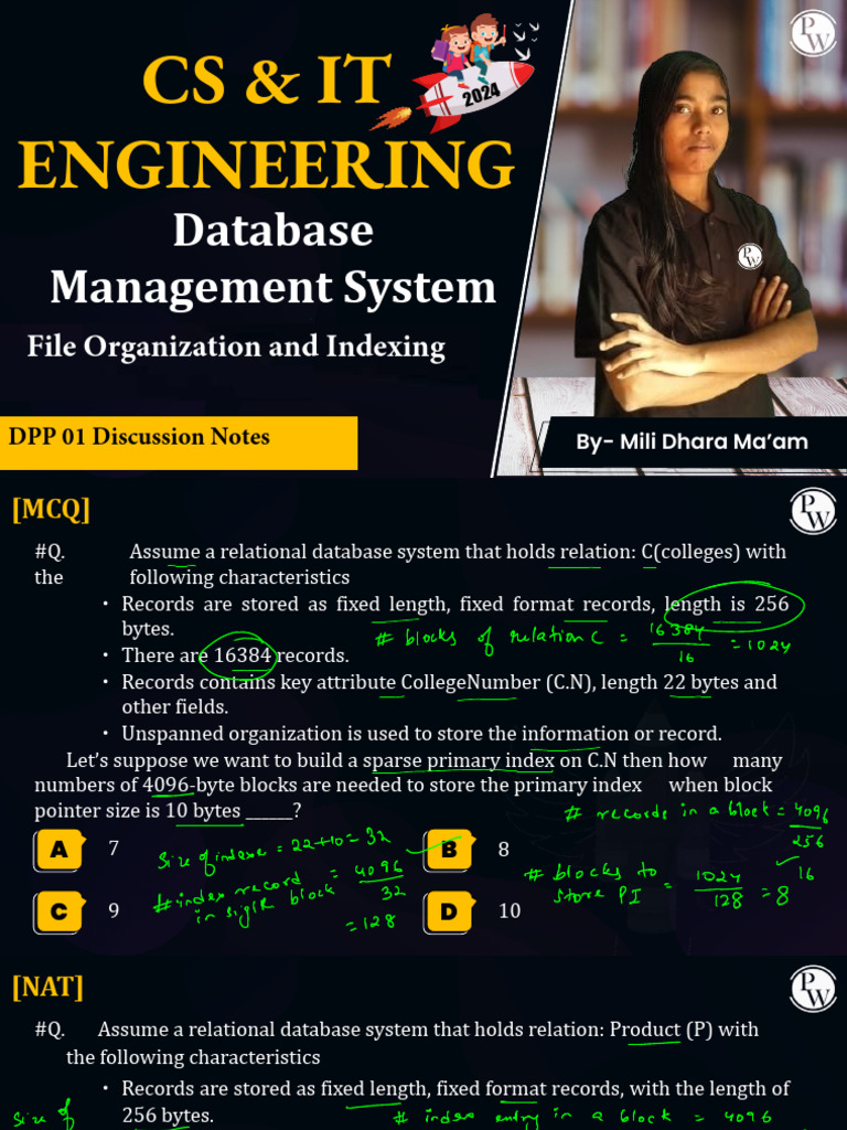 DPP Notes on Database Indexing Concepts | PDF | Database Index | Data