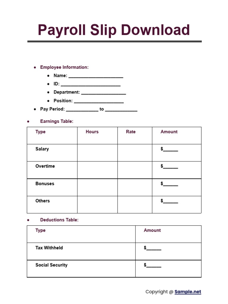 Payroll Slip Download | PDF