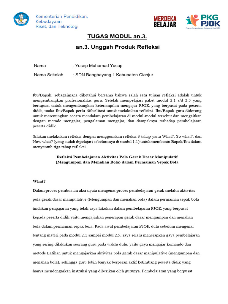 TUGAS MODUL An.3. Unggah Produk Refleksi Yusep Muhamad Yusup | PDF