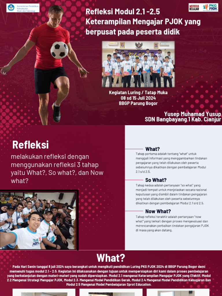 Tugas Modul 2.1-2.5. Refleksi Kegiatan Luring PKG PJOK Yusep | PDF