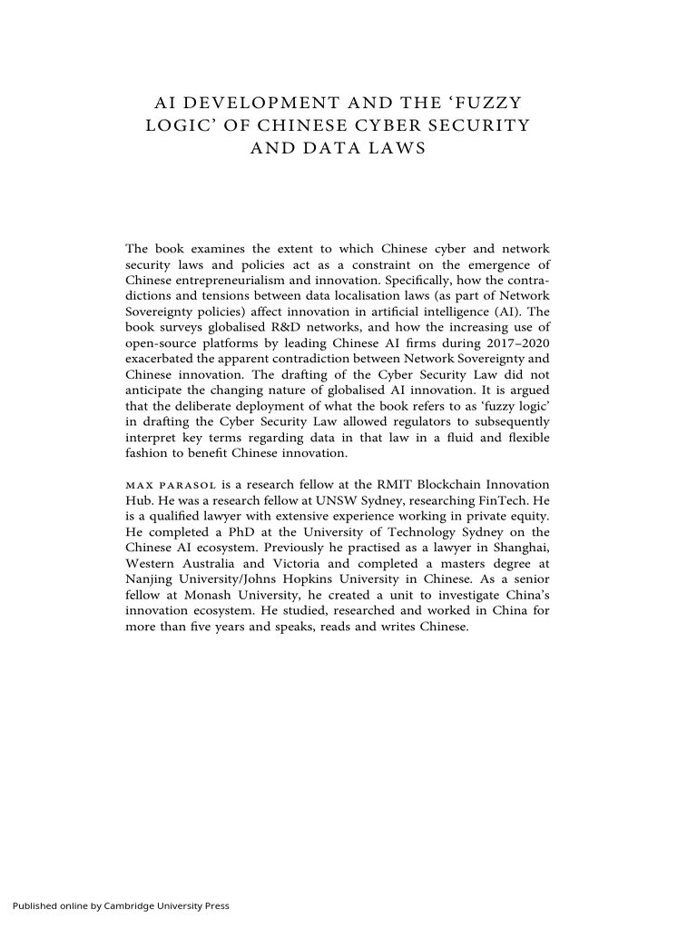 AI Development and The Fuzzy Logic of Chinese Cyber Security and | PDF | Artificial Intelligence ...
