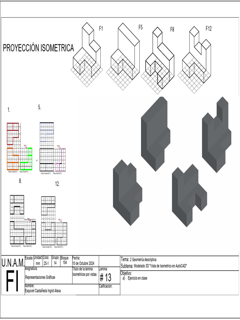 Proyección Isométrica en AutoCAD | PDF