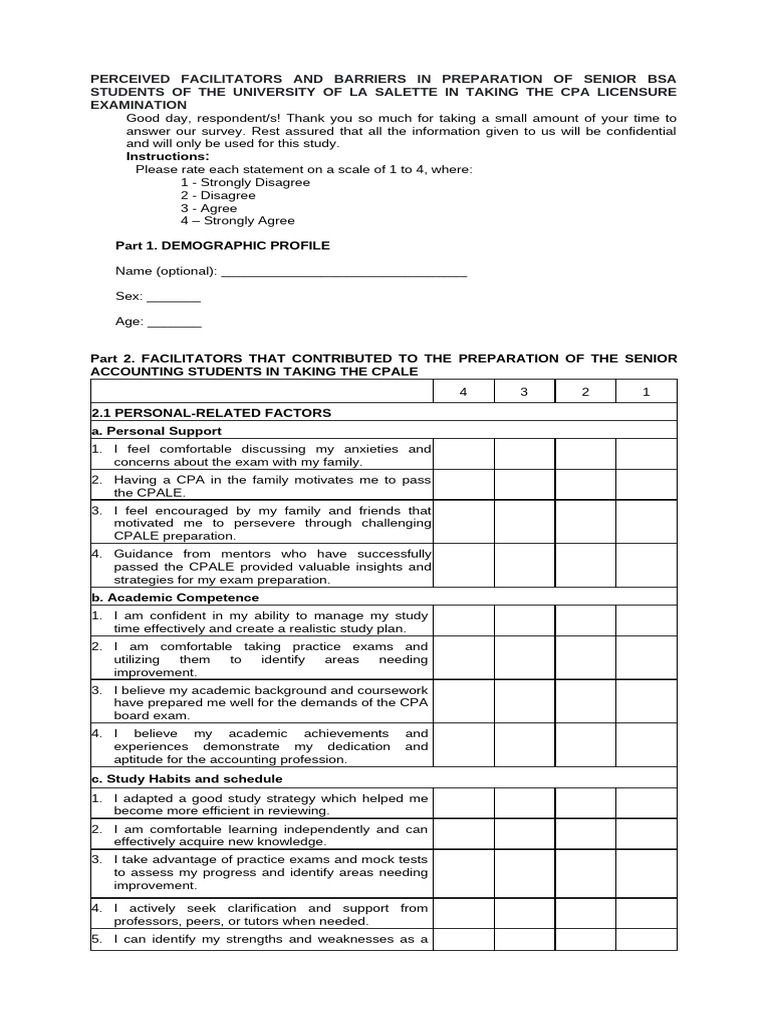 FINAL QUESTIONNAIRE | PDF | Certified Public Accountant | Learning
