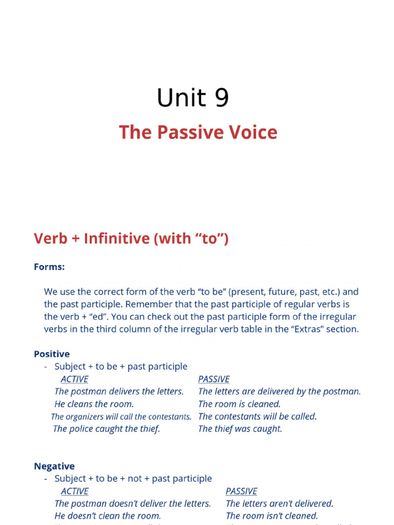 Extra Unit 9 The Pasive Voice | PDF