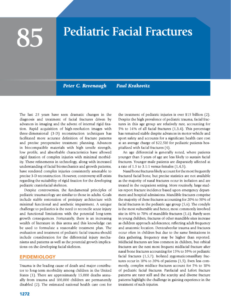 Pediatric Facial Fracture Management | PDF | Major Trauma | Skull