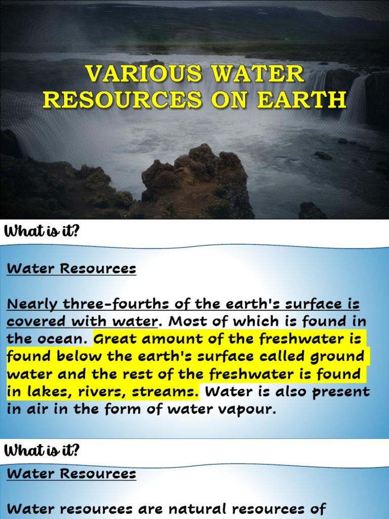 Earth's Water Resources Explained | PDF | Water | Groundwater