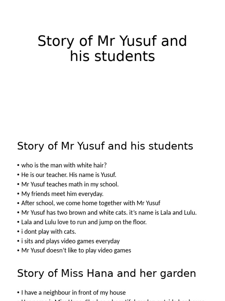 Story of Mr Yusuf and His Students | PDF