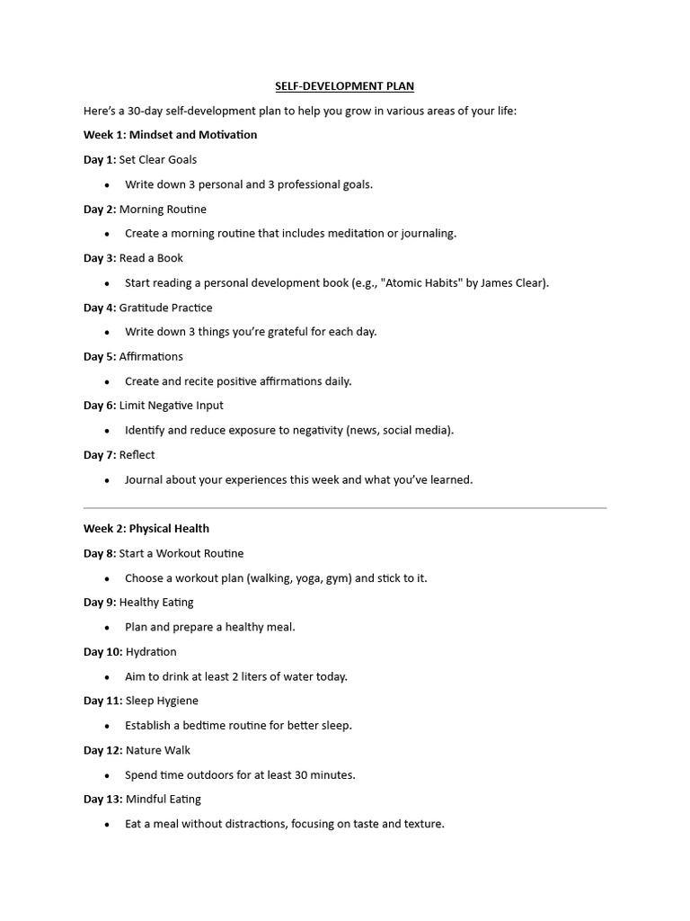 self-development plan | PDF | Learning | Mindfulness