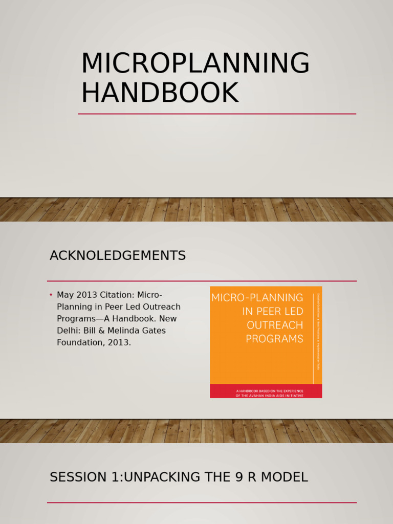 Microplanning Handbook Presentation | PDF
