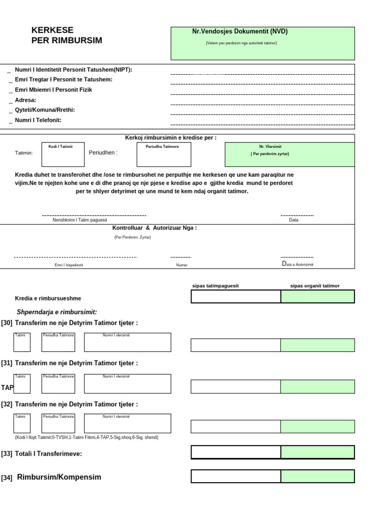 Kerkese Per Rimbursim 2 | PDF