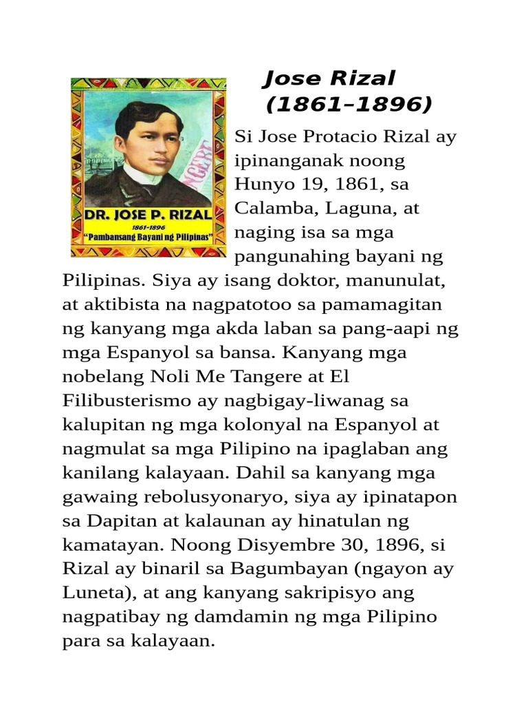 Talambuhay NG Mga Bayani | PDF