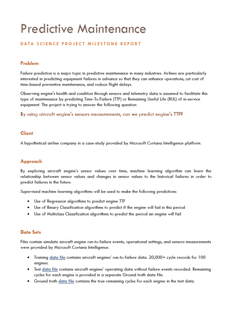 Predictive Maintenance Project Milestone Report | PDF | Outlier ...