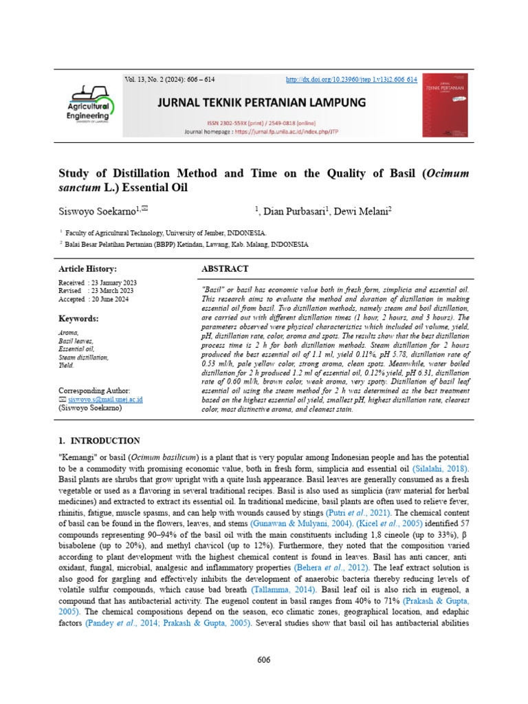 Study of Distillation Method and Time On The Quali | PDF | Distillation ...