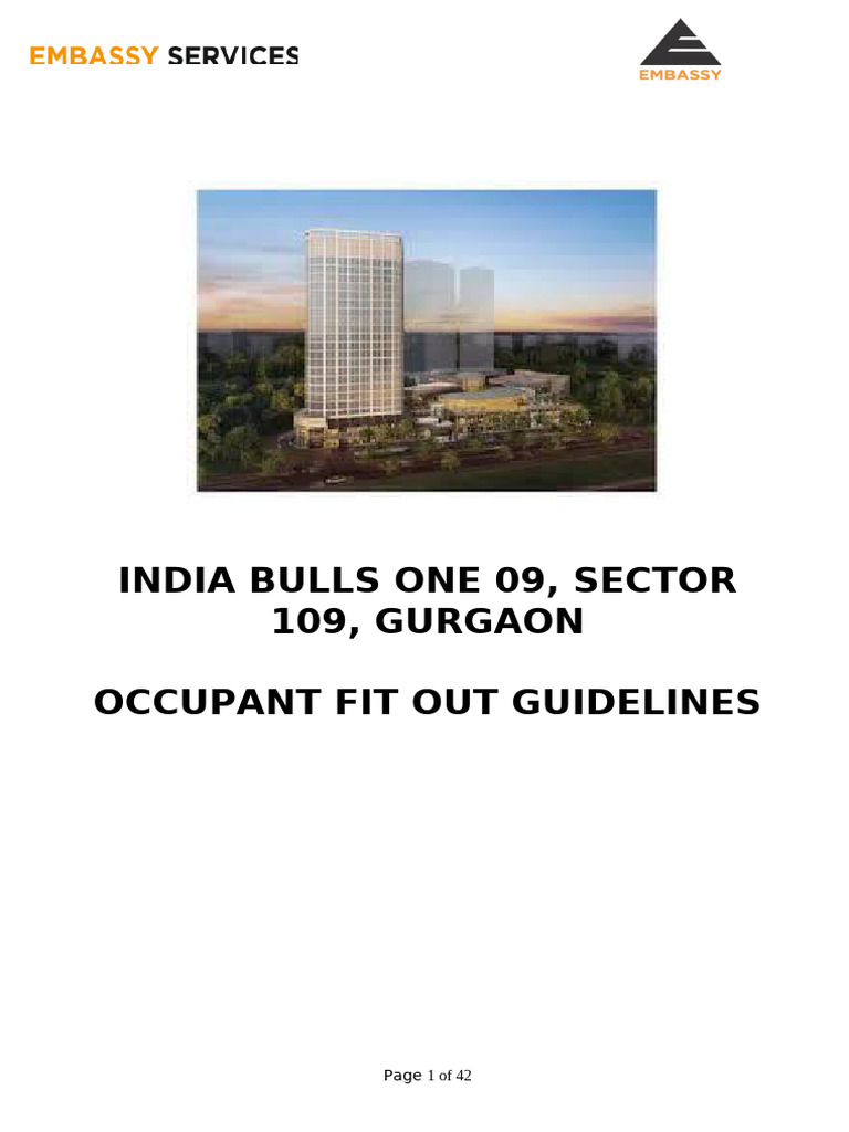 Gurgaon One 09 Fit Out Guidelines | PDF | Lease | Insurance