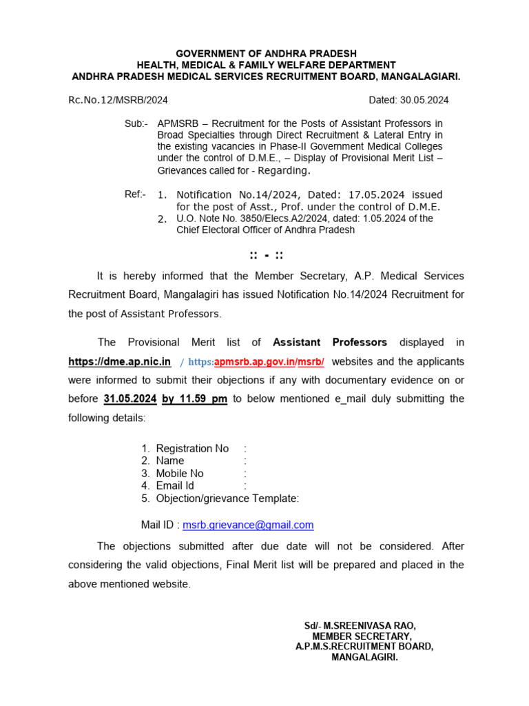 DR Le Prov Merit List 30052024 | PDF | Academic Degree | Doctoral Degrees