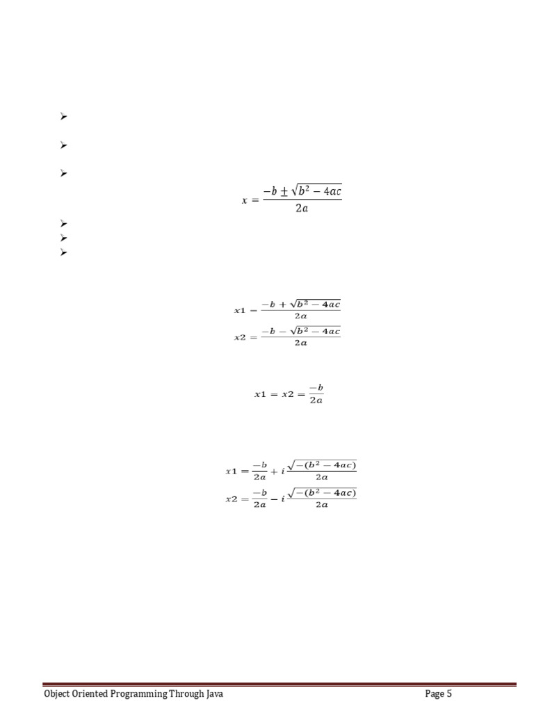 Java Quadratic Equation Solver | PDF