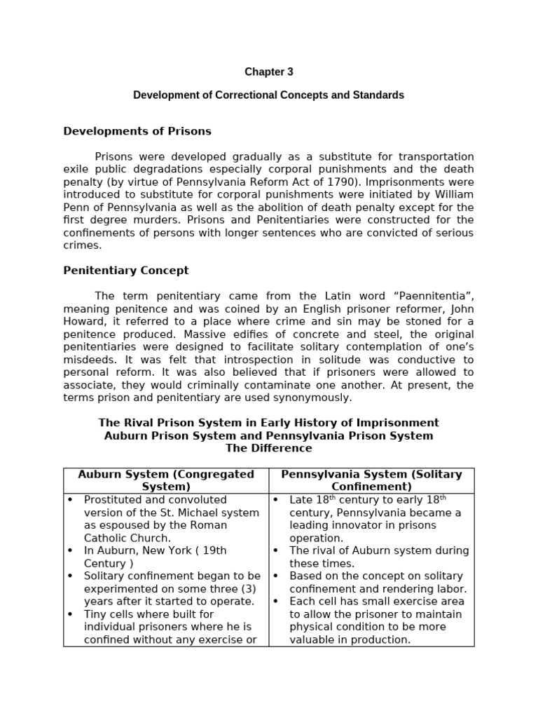 Chapter 3 DEVELOPMENT OF CORRECTIONAL CONCEPTS AND STANDARDS | PDF ...