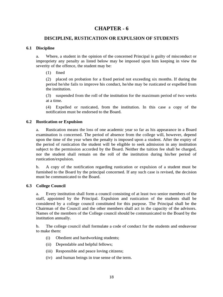 6-Discipline, Rustication or Expulsion of Students | PDF | Government | Common Law