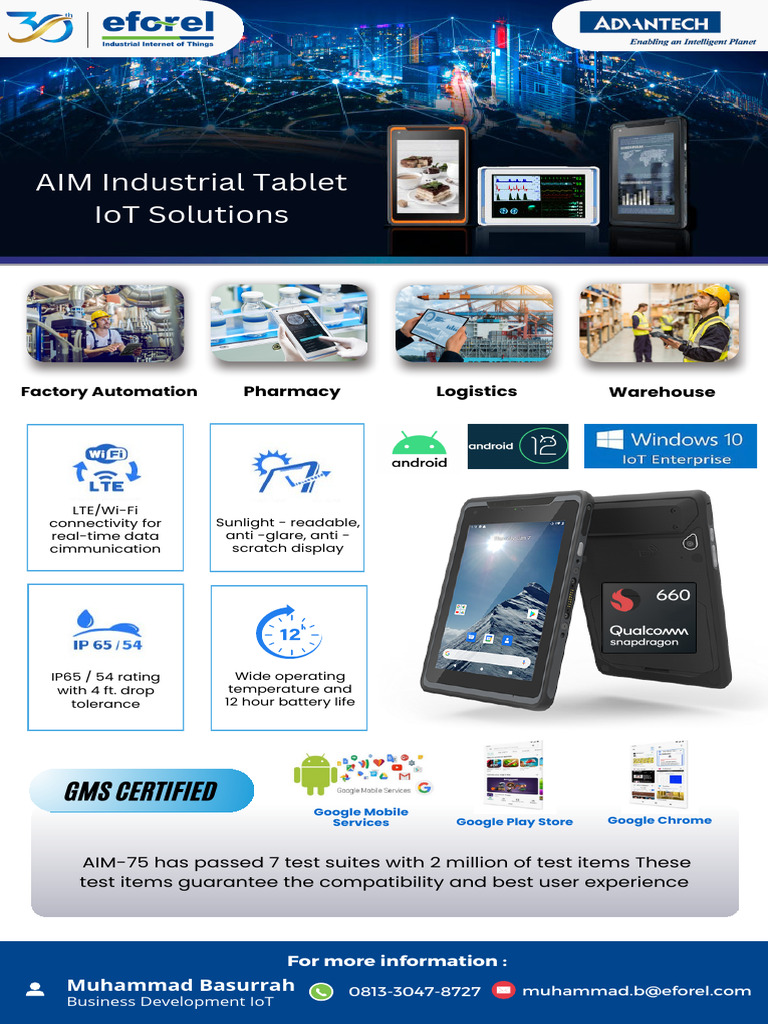 Brosur - AIM Industrial Rugged Tablet For End User | PDF