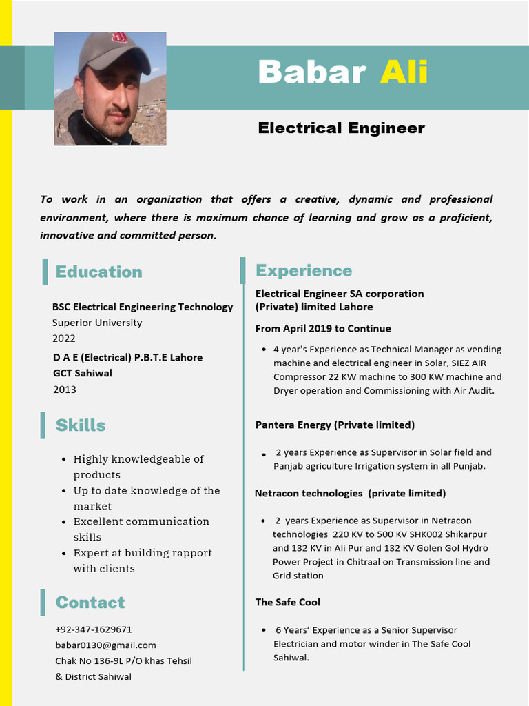 Babar Ali CV | PDF | Technology & Engineering