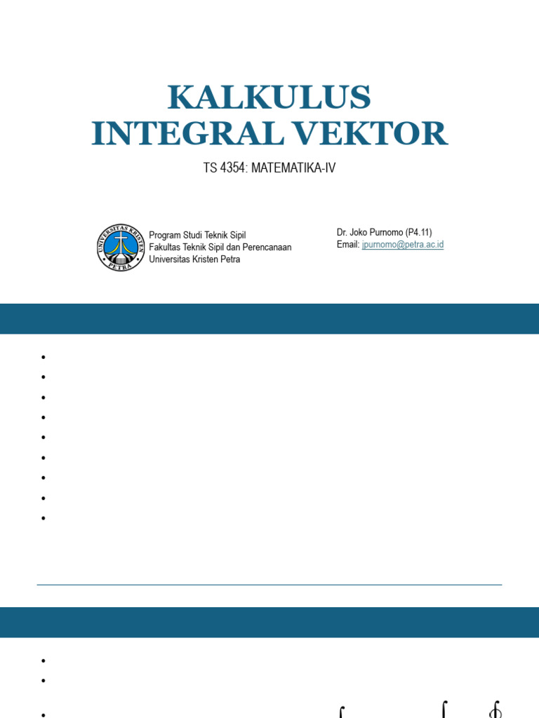 Kalkulus Integral Vektor untuk Teknik Sipil | PDF