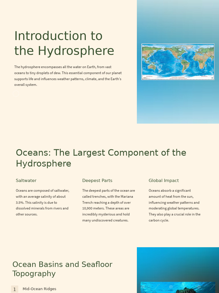 Introduction To The Hydrosphere 1 Pdf Oceans Seabed