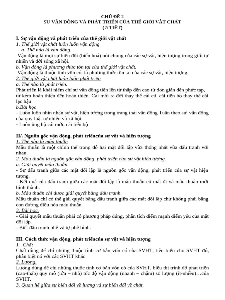 GDCD 10 - Noidungbaihoc CĐ1 - S VĐ &PT C A TGVC | PDF