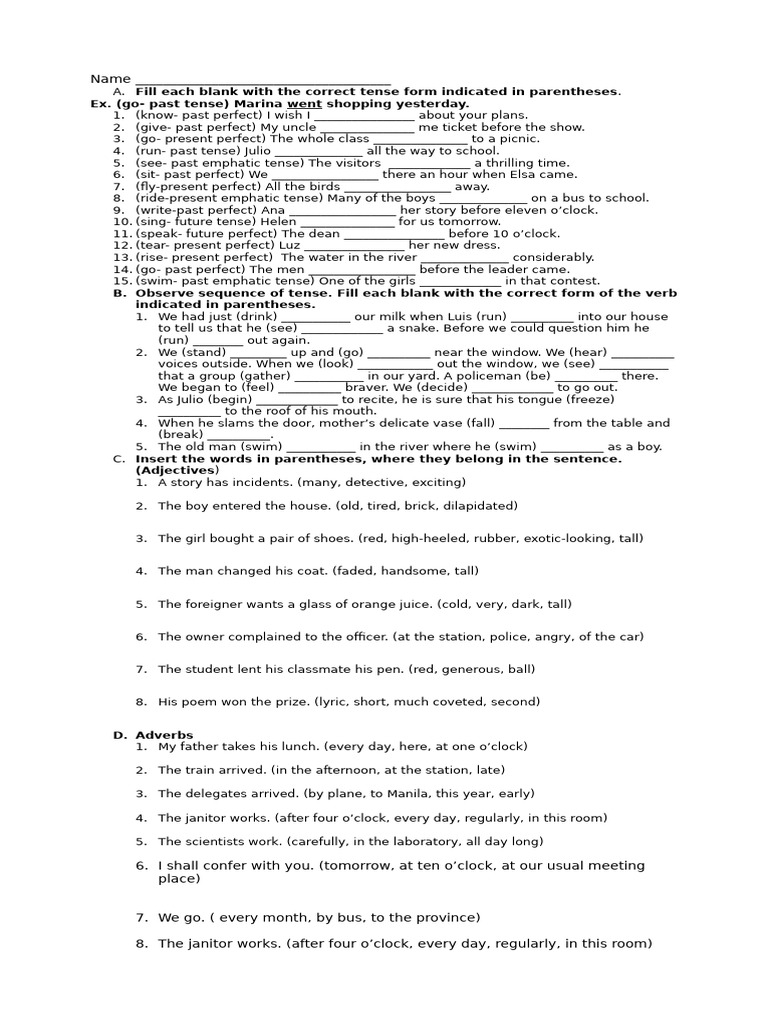 Review-3 | PDF | Adverb | Adjective