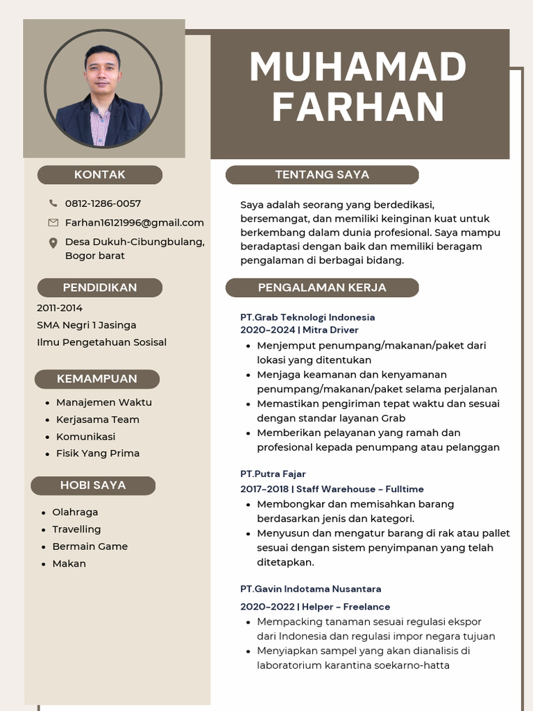 Contoh CV Driver Profesional | PDF