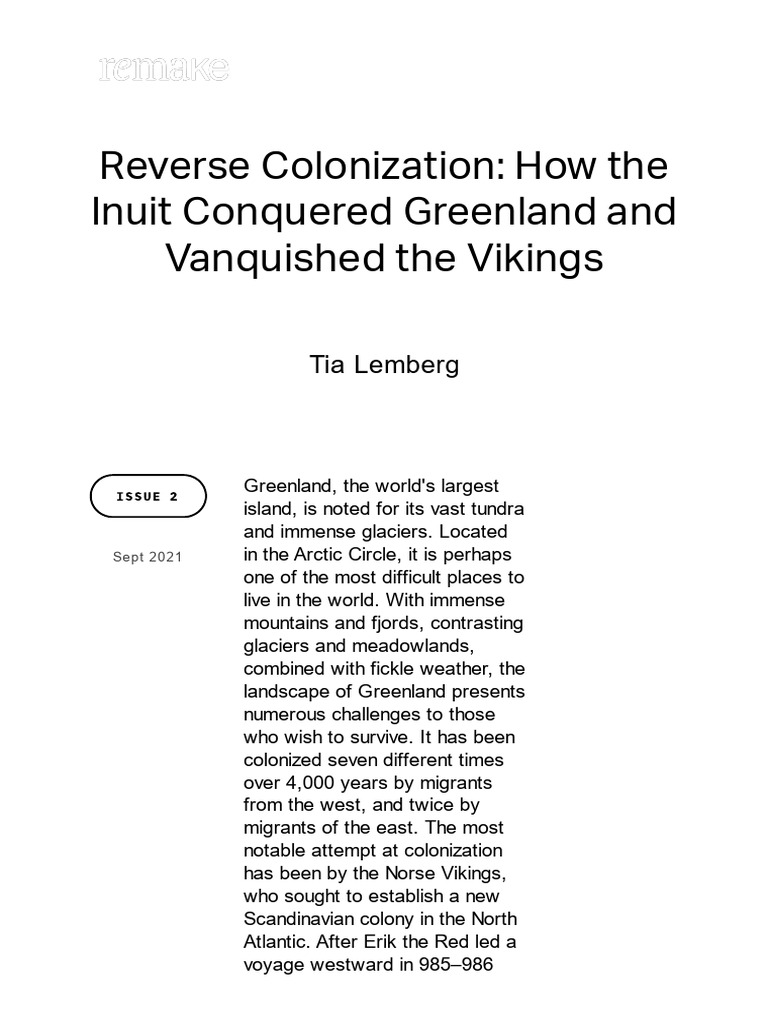 Reverse Colonization - How The Inuit Conquered Greenland and Vanquished The Vikings - REMAKE ...