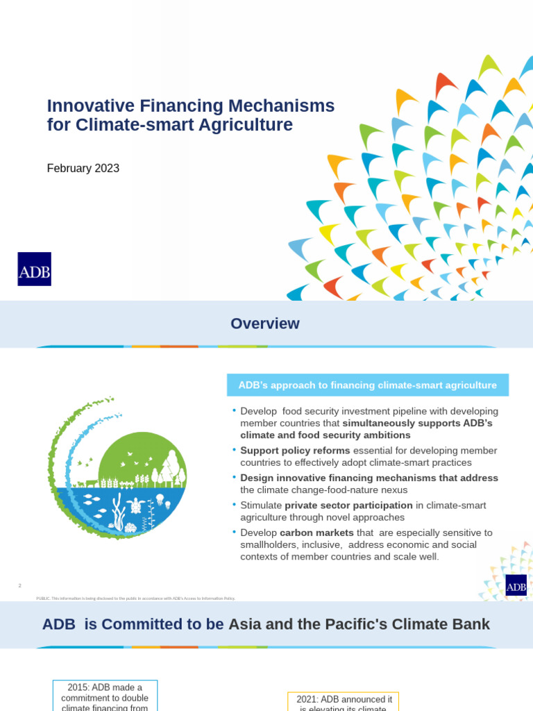 Innovative Financing Mechanism For Agriculture | PDF | Climate ...