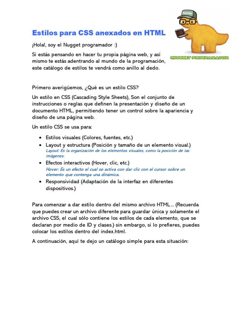 3 Estilos para CSS Anexados en HTML | PDF | Arte