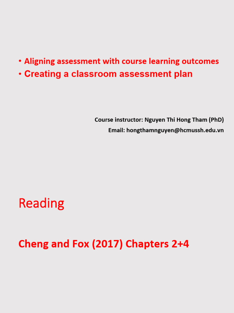 Session 3 Alignment And Assessment Plan Pdf Vocabulary Learning