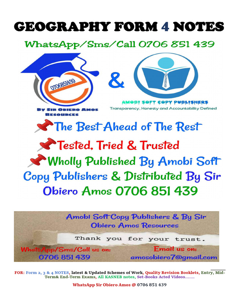 Form Four Geography Notes | PDF | Irrigation | Soil