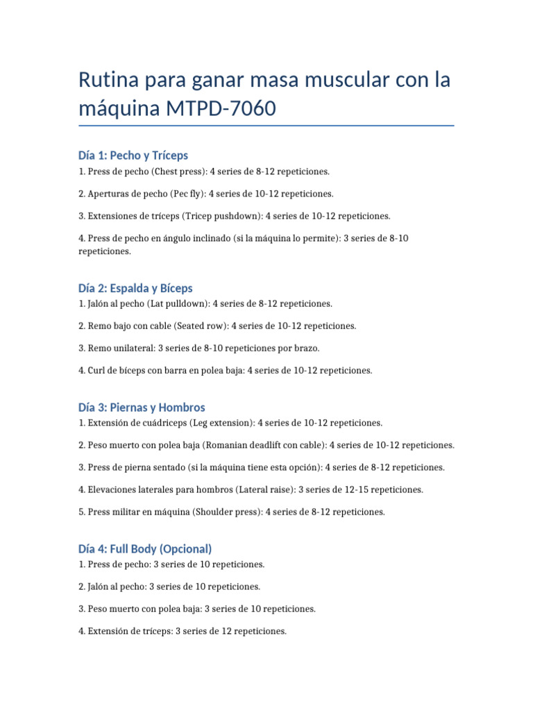 Rutina_con_MTPD-7060 | PDF