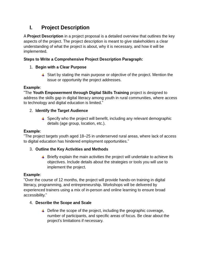 Writing A Project Description and Purpose Statement | PDF ...
