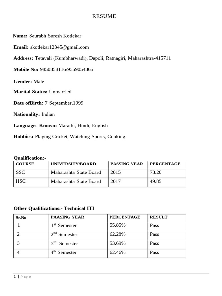 Saurabh CV Resume | PDF