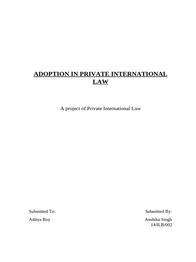 Adoption in COL | PDF | Adoption | Treaty