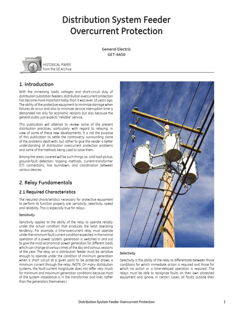 Distribution System Feeder Overcurrent Protection | PDF | Relay | Fuse (Electrical)