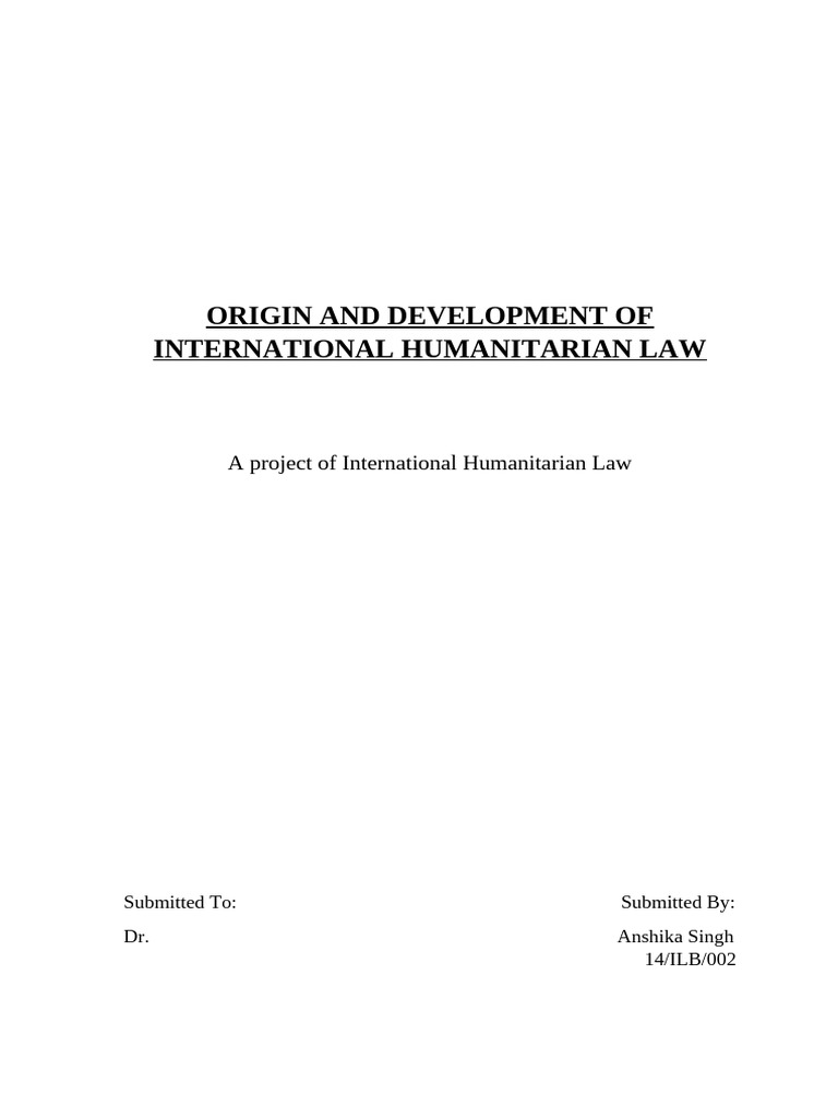 Evolution of International Humanitarian Law | PDF | International ...
