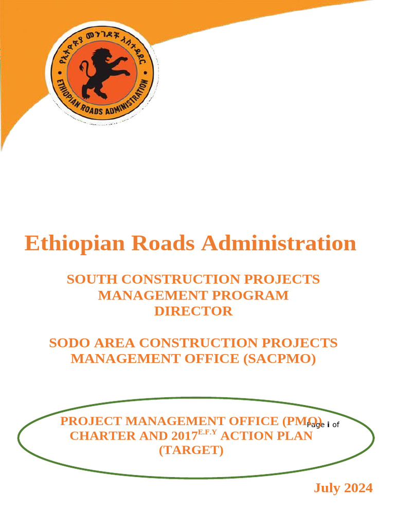 Sodo Area Construction Projects Managment Office Charter 2016edited | PDF | Project Management ...
