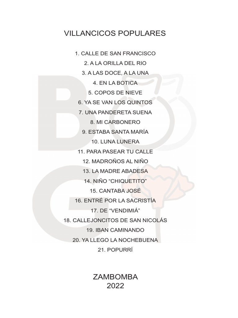 Villancicos Populares 2022 | PDF | María, madre de Jesús