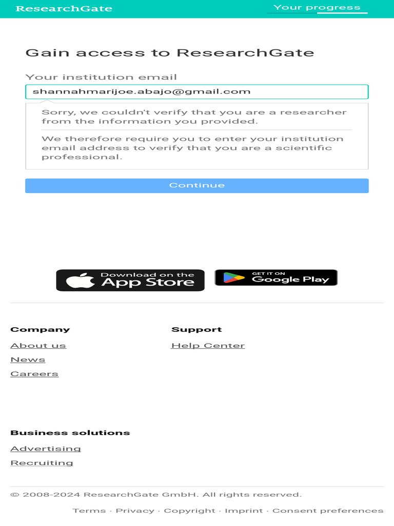 Sign Up - ResearchGate | PDF | Career & Growth