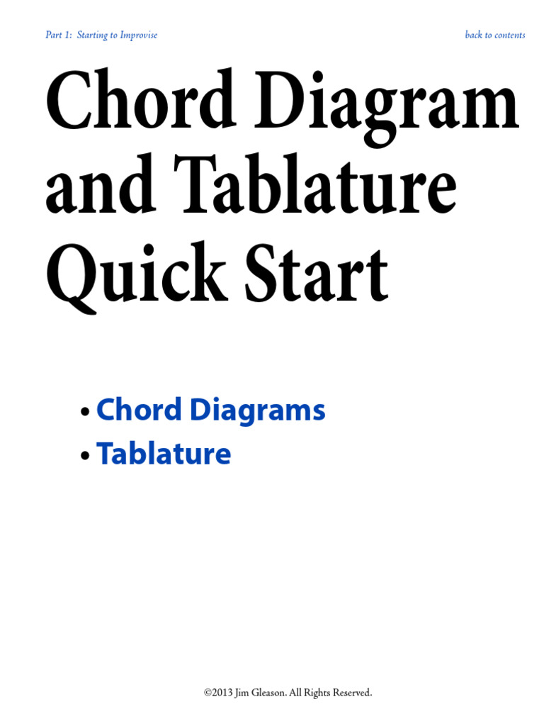03-Chord Diagram and Tablature Quick Start | PDF | Guitars | Musicology